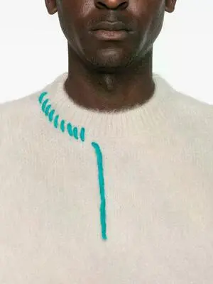 BONSAI Embroidered Yarn-detail Sweater - Neutrals