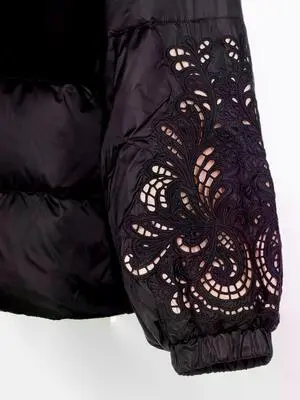 TWINSET Padded Jacket With Embroidered Sleeves