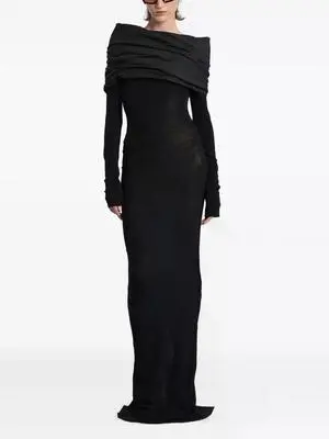 ENTIRE STUDIOS Draped-shoulder Maxi Dress