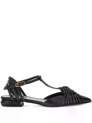 Roberto Cavalli Braided Embellishment Flat Pumps - Black