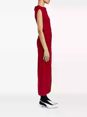 Proenza Schouler Draped Cowl-neck Midi Dress - Red