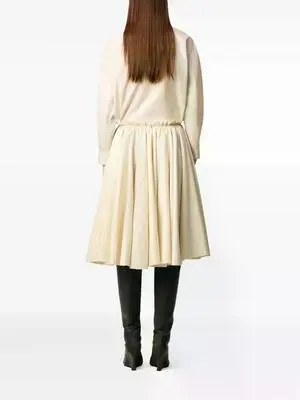AMI Paris Corolla Wool Midi Skirt - Neutrals