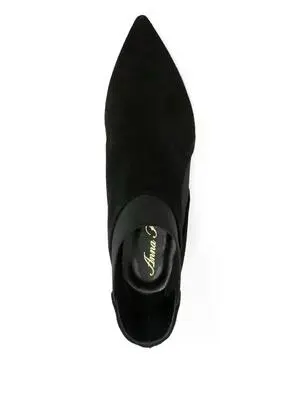 ANNA F. Pointed-toe Elastic Insert Boots