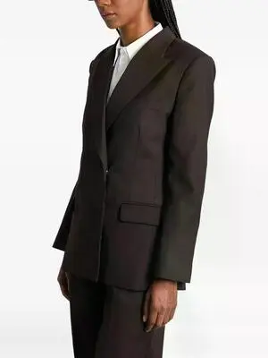 ANINE BING Double-breasted Wool Blazer - Brown