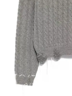 CHARLES JEFFREY Cable-knit V-neck Sweater