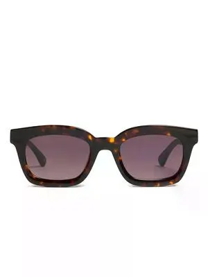 PETER AND MAY Velveteen Tortoiseshell Square-frame Sunglasses - Brown