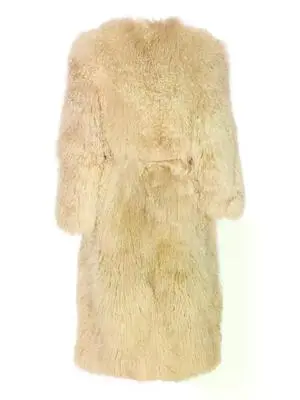 SWORD 6644 Belted Fur Coat