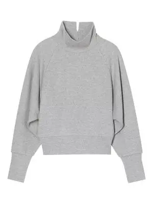 Closed High-neck Cotton Sweatshirt