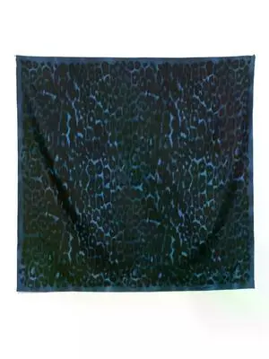 LANVIN Leopard-print Silk Scarf - Blue