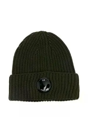 C.P. COMPANY Ribbed Lens-detail Beanie - Green