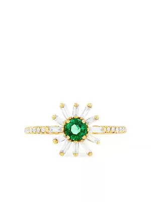 SUZANNE KALAN 18k Yellow Emerald And Diamond Ring - Gold