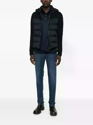 MOORER Zipped Padded Jacket - Blue