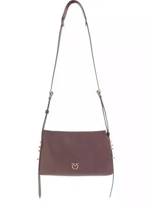 Pinko Logo-detail Calfskin Crossbody Bag - Red
