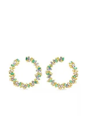 SUZANNE KALAN 18kt Yellow Sapphire And Diamond Hoop Earrings - Gold