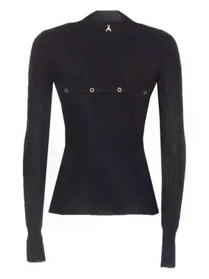 Patrizia Pepe Ribbed Button-detail Top