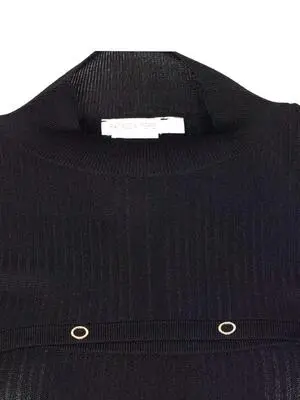 Patrizia Pepe Ribbed Button-detail Top