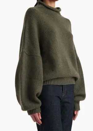 Khaite Cashmere Jersey Pullover - Pine