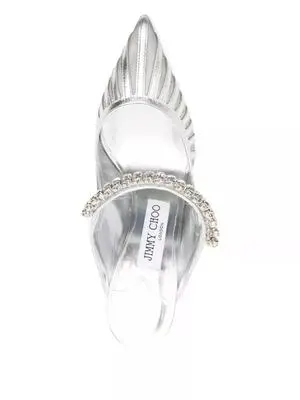 JIMMY CHOO 100mm Bing Crystal-embellished Mules - Silver