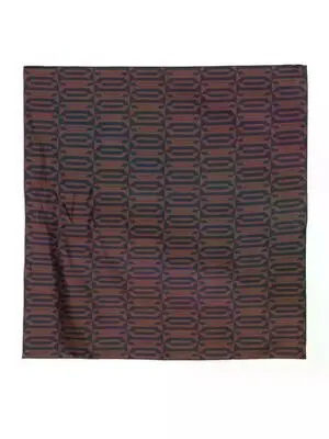 LANVIN Geometric-pattern Silk Scarf - Brown