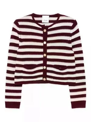 ALLUDE Striped Buttoned Cardigan