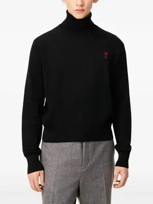 Ami Roll Neck Sweater - Noir/rouge