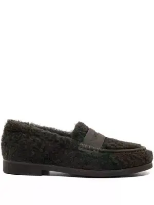 Brunello Cucinelli Shearling Penny Loafers - Brown