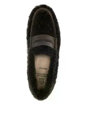 Brunello Cucinelli Shearling Penny Loafers - Brown
