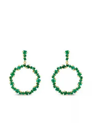 SUZANNE KALAN 18k Yellow Gold Emerald Drop Earrings - Green