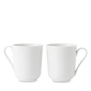 ROSENDAHL Rhombe Mug With Handle, Set Of 2 - White