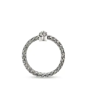 John Hardy Sterling Icon Link Diamond Ring - Silver