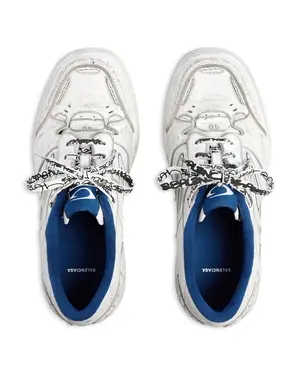 Balenciaga Hamptons Lace Up Sneakers - Blanc Multi