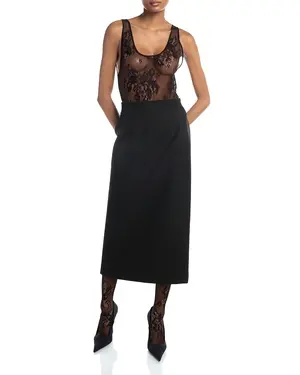 Wardrobe.NYC Evening Lace Tank Bodysuit - Black