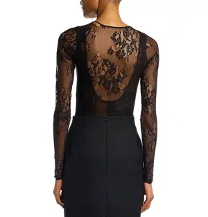 Wardrobe.NYC Evening Lace Tank Bodysuit - Black