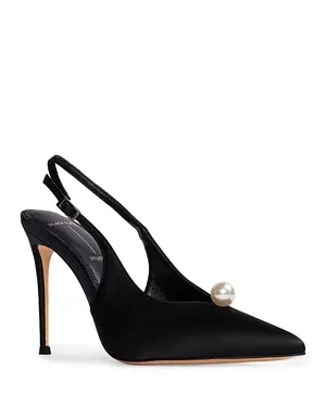 Black Suede Studio Embellished Pumps