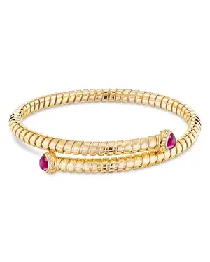 Marina B Trisolina Diamond And Ruby Bangle - Gold