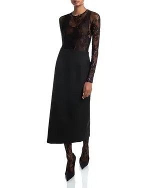 Wardrobe.NYC Contour Midi Skirt - Black