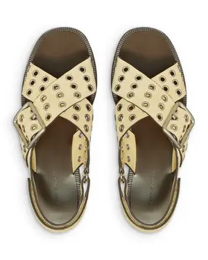 Tory Burch Cross Band Sandals - Praline