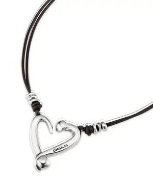 UNODE50 Dual Strap Heart Pendant Necklace