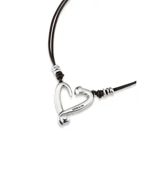 UNODE50 Dual Strap Heart Pendant Necklace