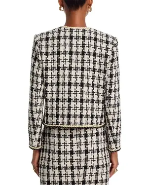 Aqua Houndstooth Tweed Jacket