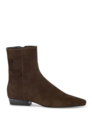 Staud Wally Flat Ankle Boots - Truffle
