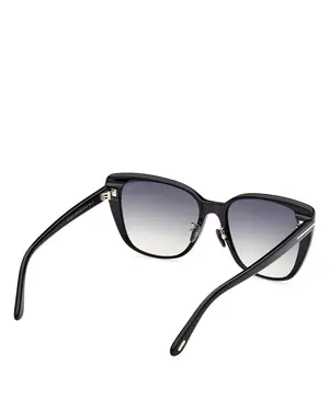 TOM FORD Cat Eye Sunglasses 57mm - Black/smoke Gradient