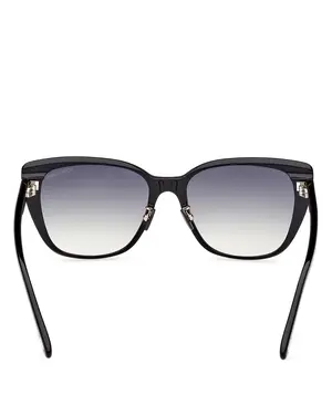 TOM FORD Cat Eye Sunglasses 57mm - Black/smoke Gradient