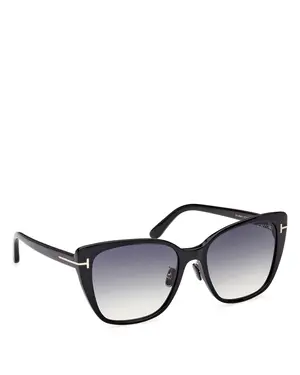 TOM FORD Cat Eye Sunglasses 57mm - Black/smoke Gradient