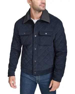 Cole Haan Quilted Corduroy Jacket - Navy