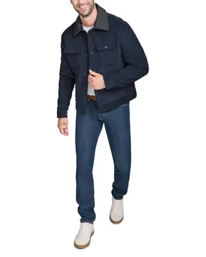 Cole Haan Quilted Corduroy Jacket - Navy