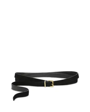 FRAME The Double Wrap Leather Belt - Black
