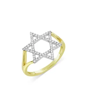 Meira T 14k Diamond Star Of David Ring - Gold
