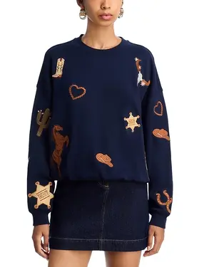 Aqua Western Graphic Sweatshirt
