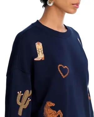 Aqua Western Graphic Sweatshirt